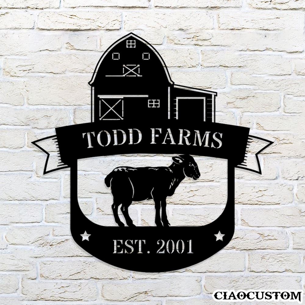 Sheep Metal Sign - Custom Metal Farm Signs - Laser Cut Farm Signs - Gi ...