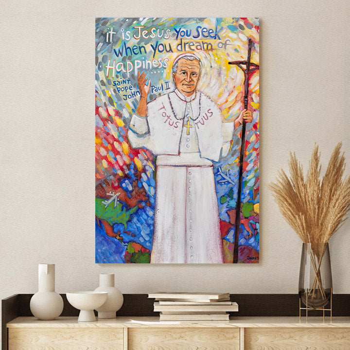 St. Pope John Paul Ii Canvas Wall Art – Ciaocustom