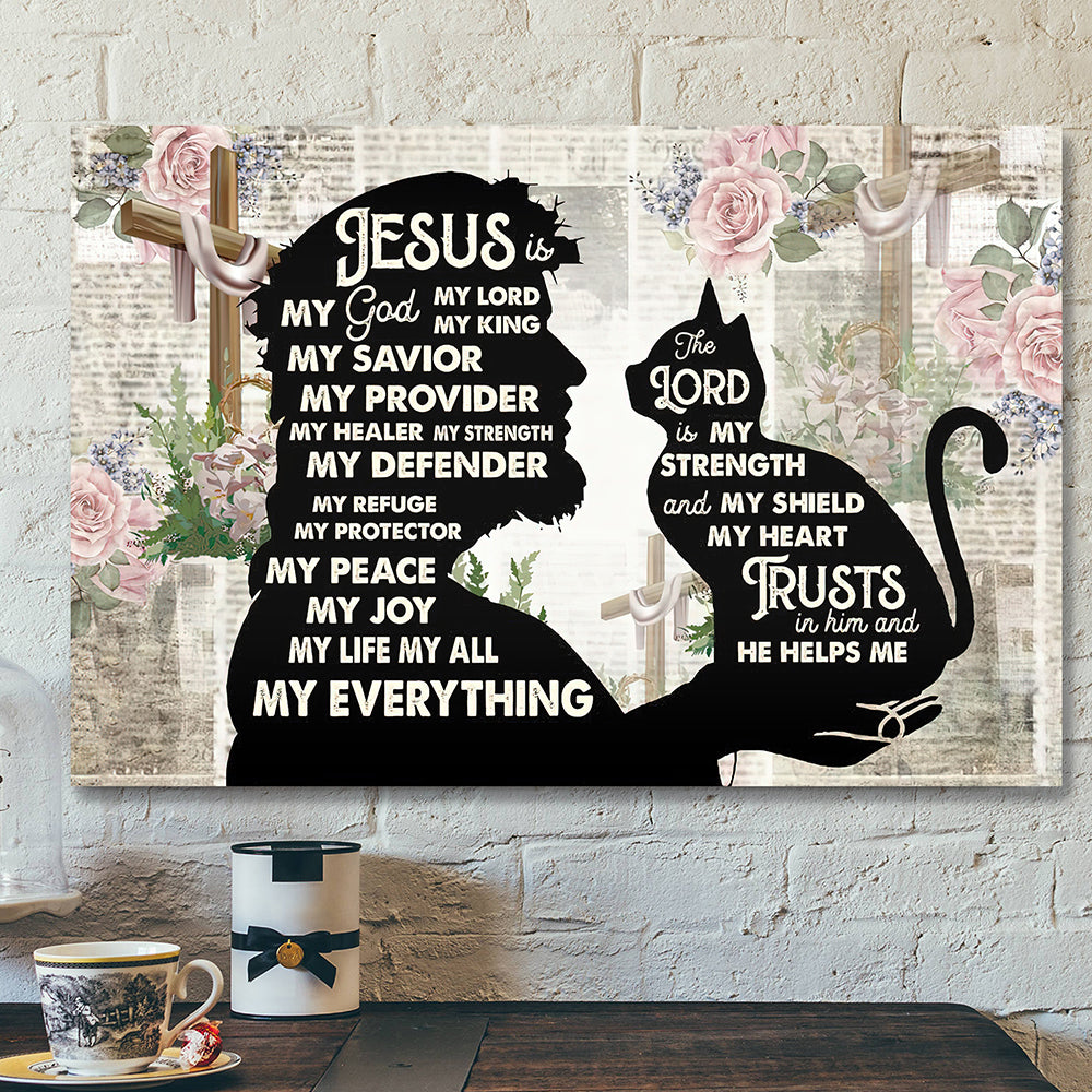 Bible Verse Canvas Painting - Christian Canvas Art - Jesus And Cat Can ...