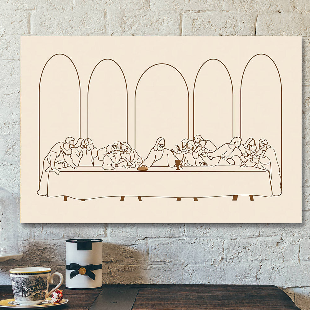 The Last Supper Sketch Drawing - Jesus Canvas Poster - Last Supper Wal ...