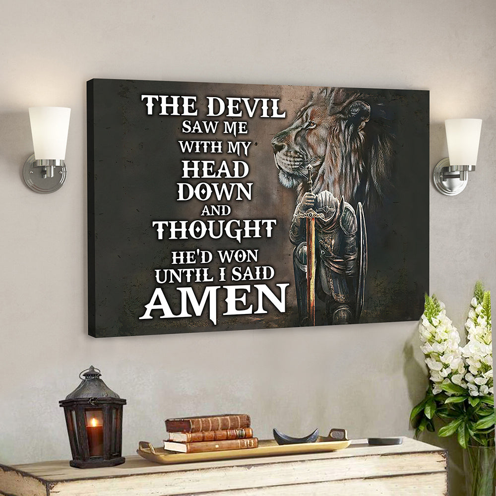 Prayer Warrior Lion Canvas Poster - Christian Wall Art – Ciaocustom