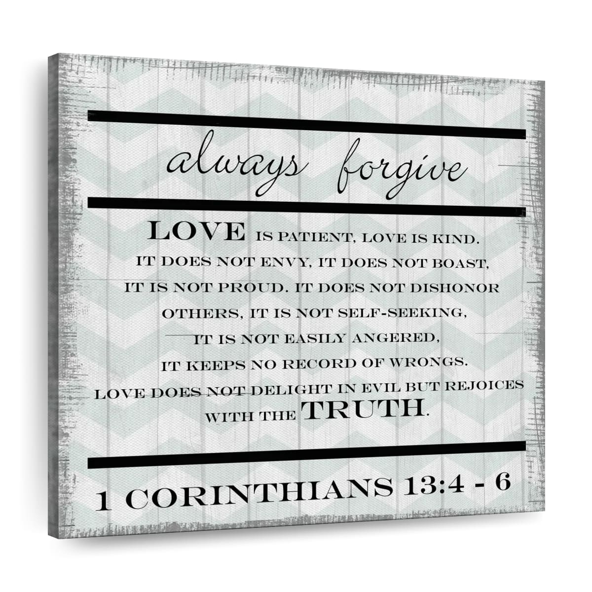 Always Forgive Square Canvas Wall Art - Bible Verse Wall Art Canvas ...