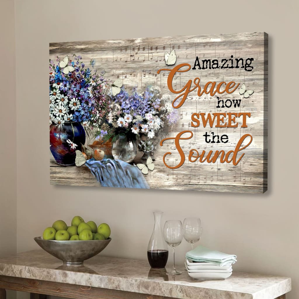 Amazing Grace Wall Art Amazing Grace How Sweet The Sound Daisy Butterf ...