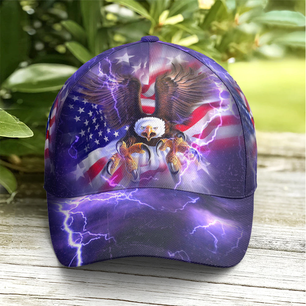 American Flag Bald Eagle Burst Blue Baseball Cap Patriotic Classic Cap ...