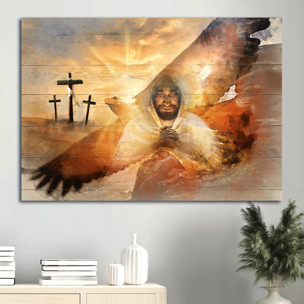 Bald Eagle Three Wooden Crosses The Lord's Prayer Gift For Religious C ...