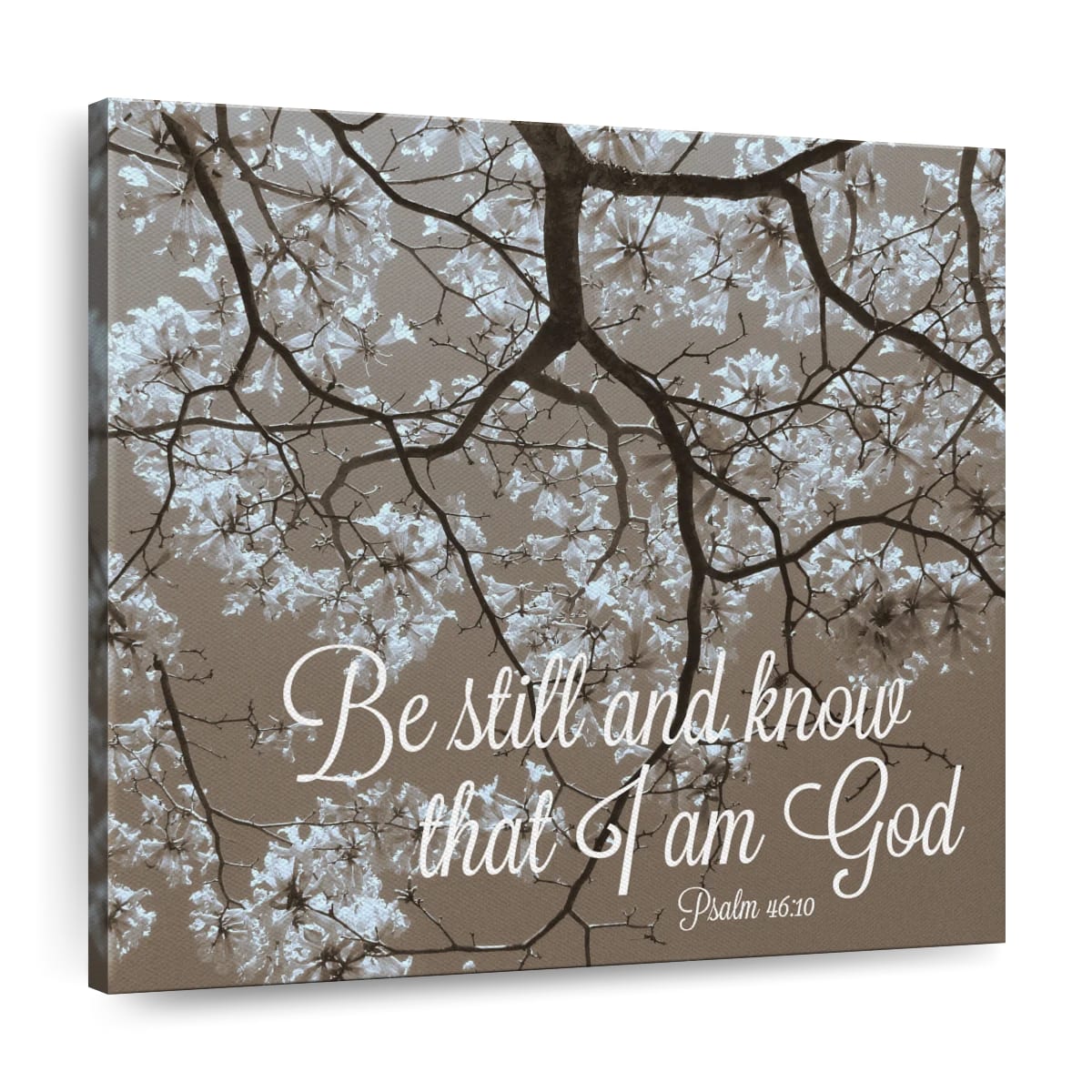 Be Still And Know Bible Verse Square Canvas Wall Art - Bible Verse Wal ...