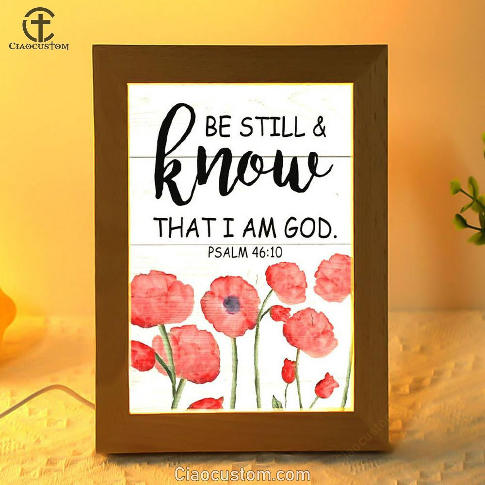 Be Still And Know That I Am God Psalm 4610 Bible Verse Wooden Lamp Art ...