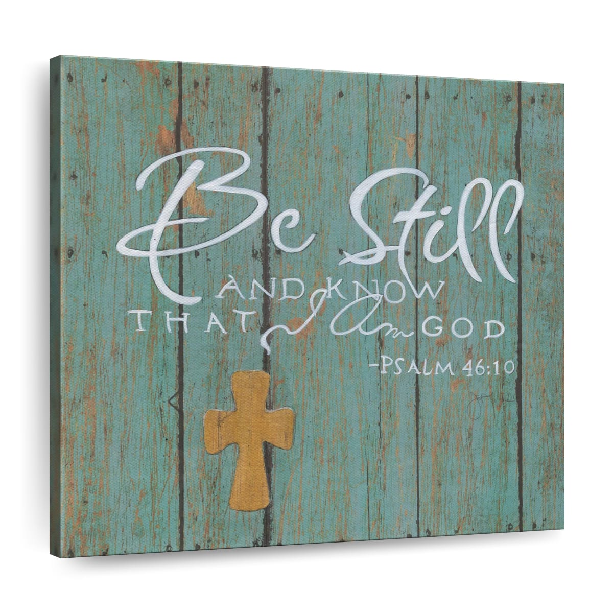 Be Still And Know That I Am God Square Canvas Wall Art - Bible Verse W ...
