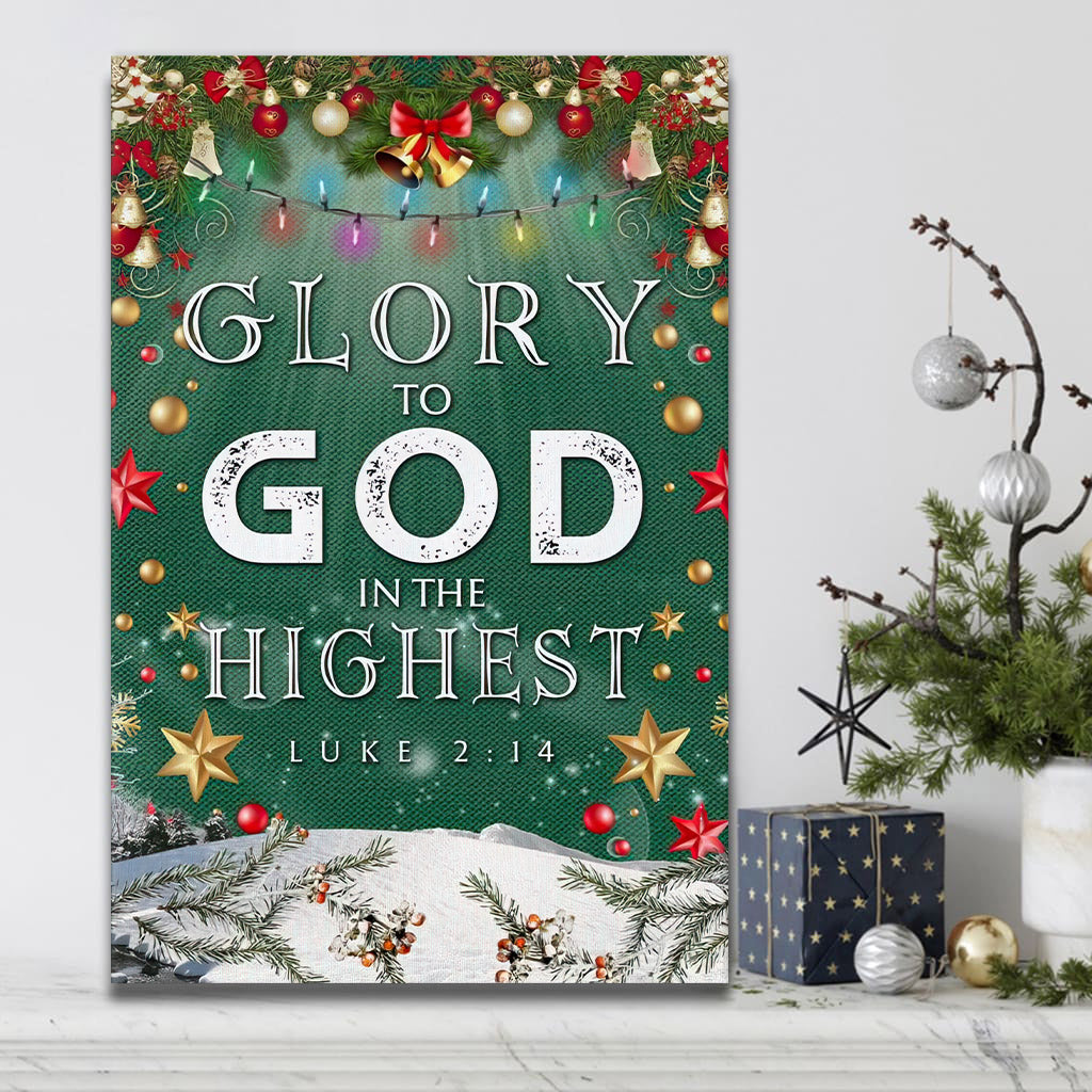 Bible Verse Wall Art Glory To God In The Highest Luke 2 14 Christmas C ...