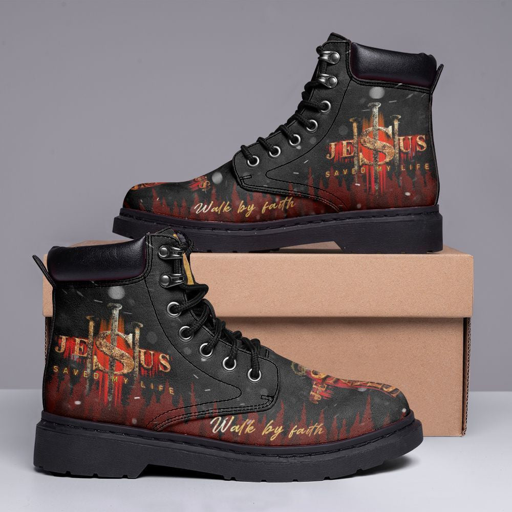 Black Jesus Walk By Faith Leather Boots - Christian Shoes For Men And ...