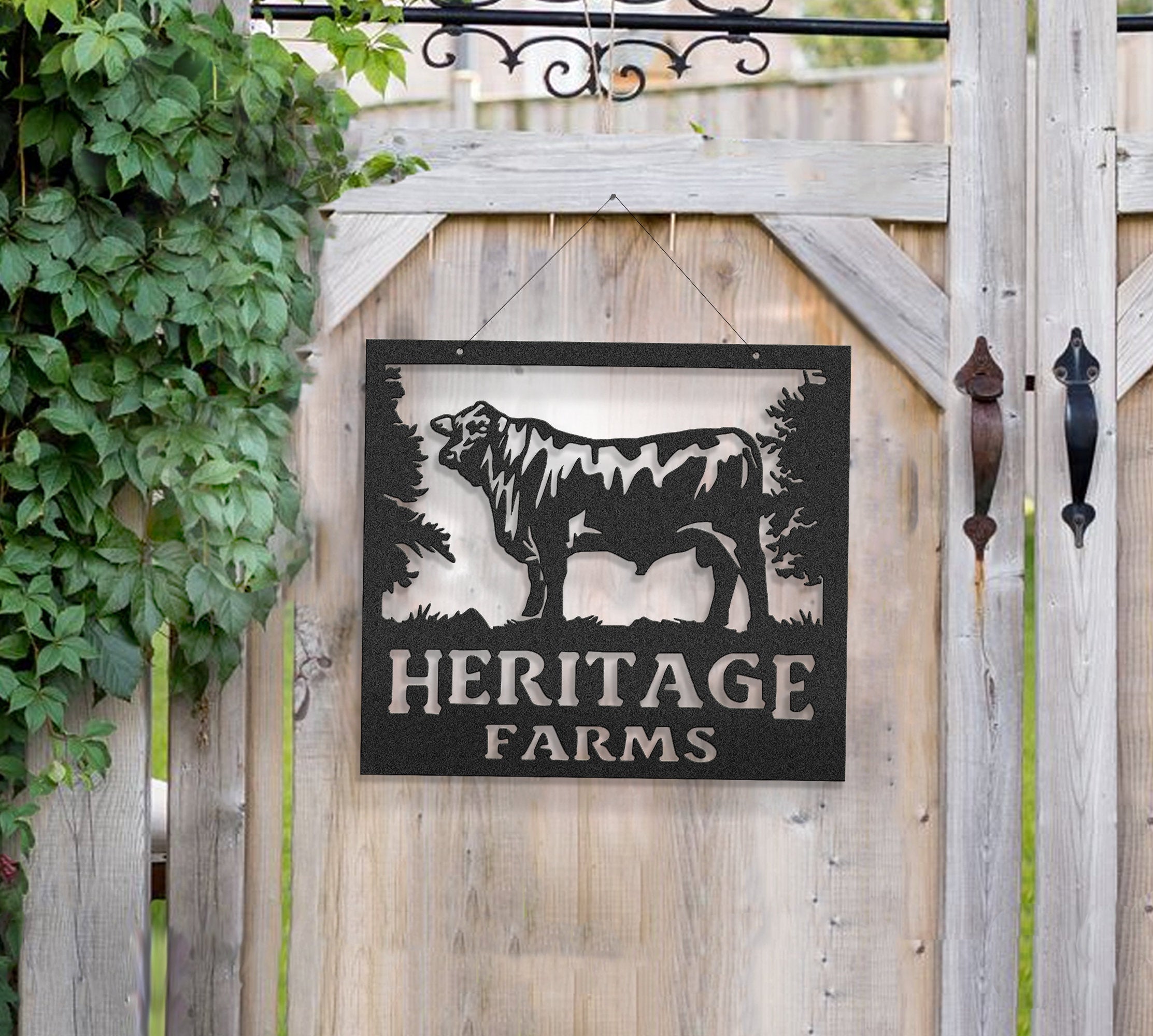 Bull Custom Steel Sign Cow Livestock Show Sign Metal Beef Cattle Farm ...