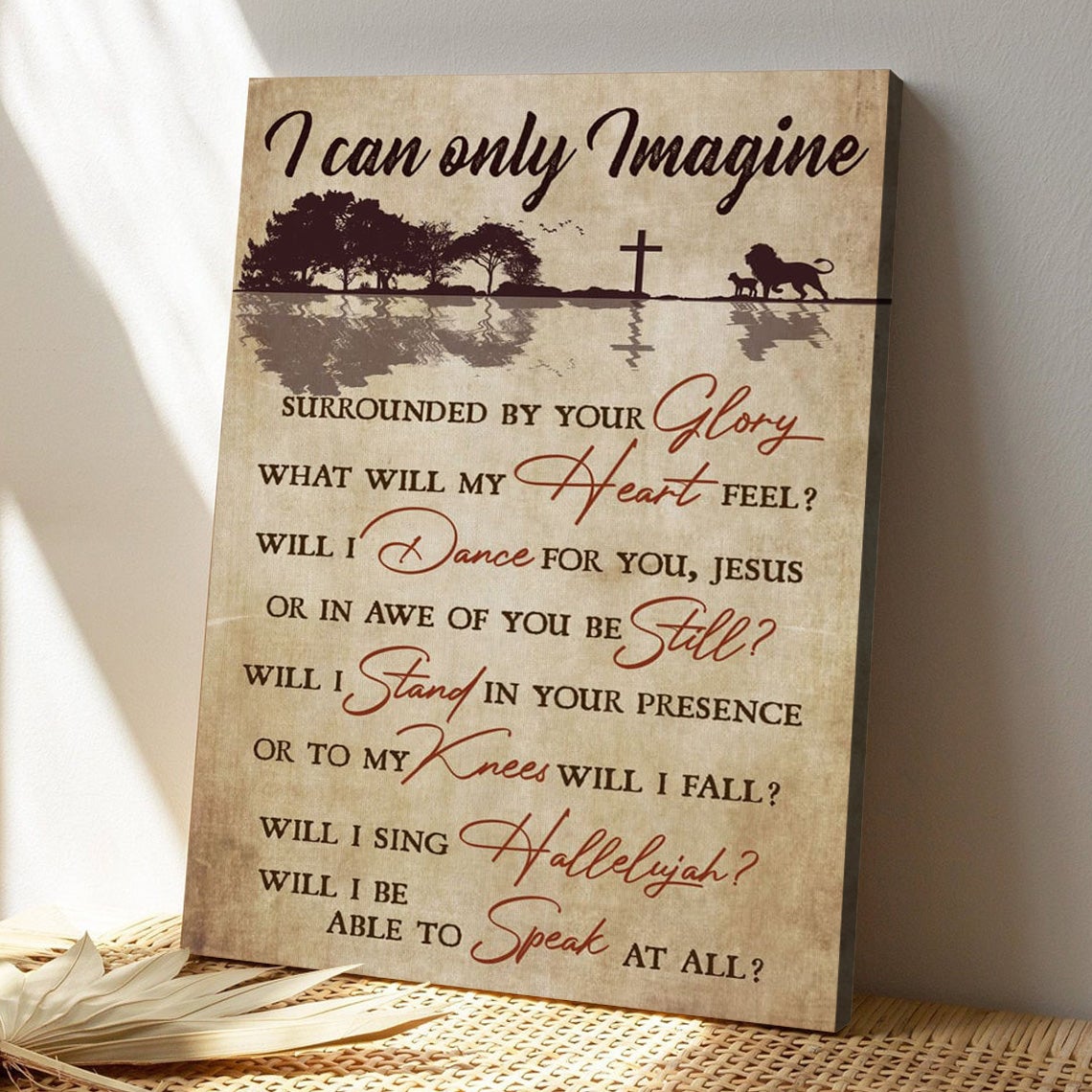 Bible Verse Canvas - I Can Only Imagine Lyrics Canvas Wall Art - Scrip ...
