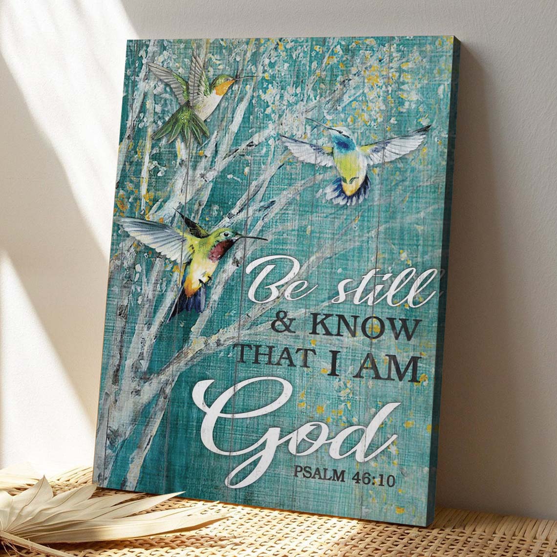 Christian Canvas Wall Art - Jesus And Hummingbird - Be Still And Know ...
