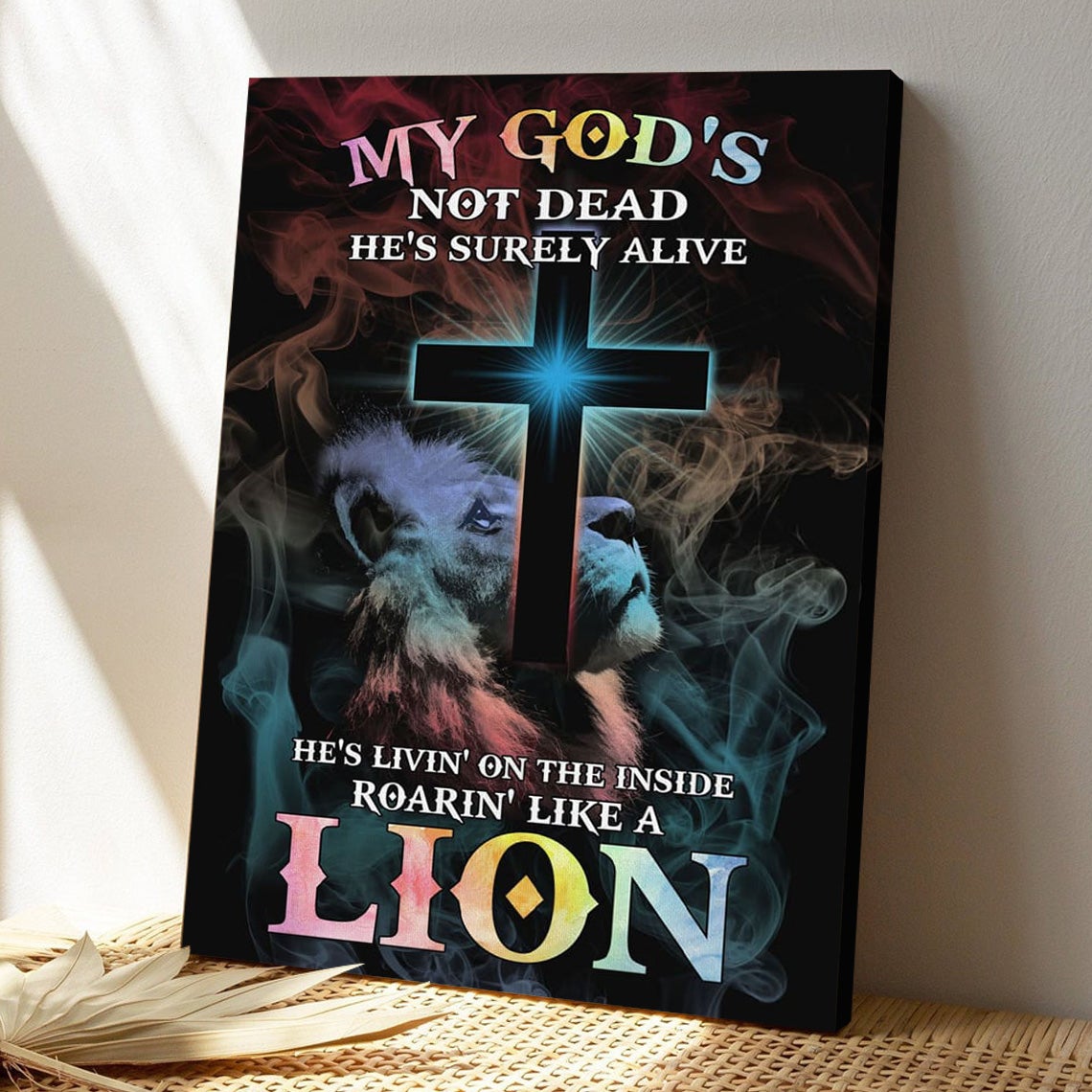 Bible Verse Canvas - Gods Not Dead He Surely Alive Canvas - Scripture ...