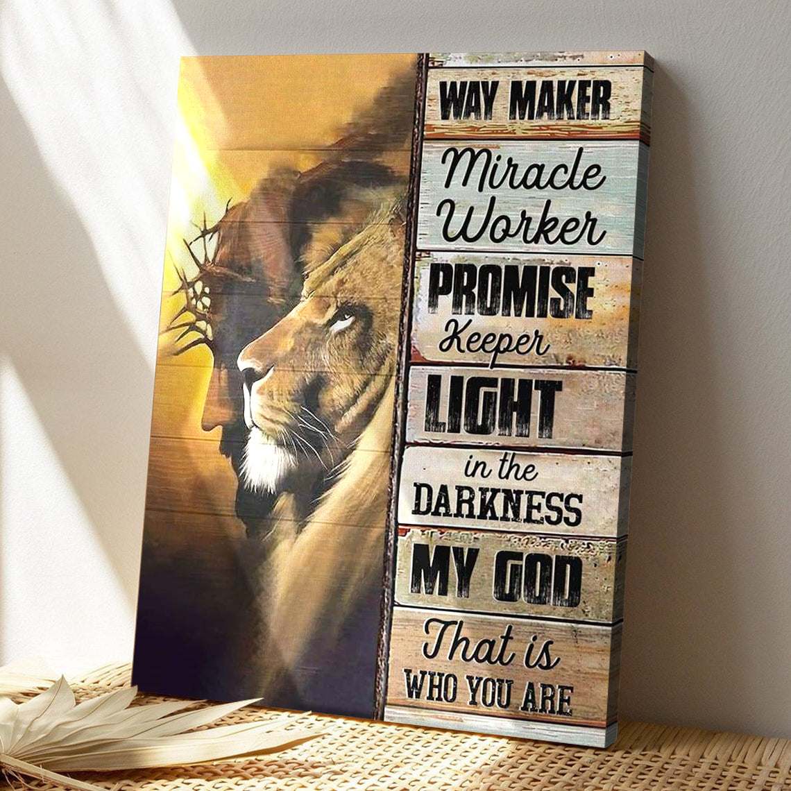 Jesus Way Maker Lion Of Judah Canvas Wall Art - Jesus Canvas - Bible V ...