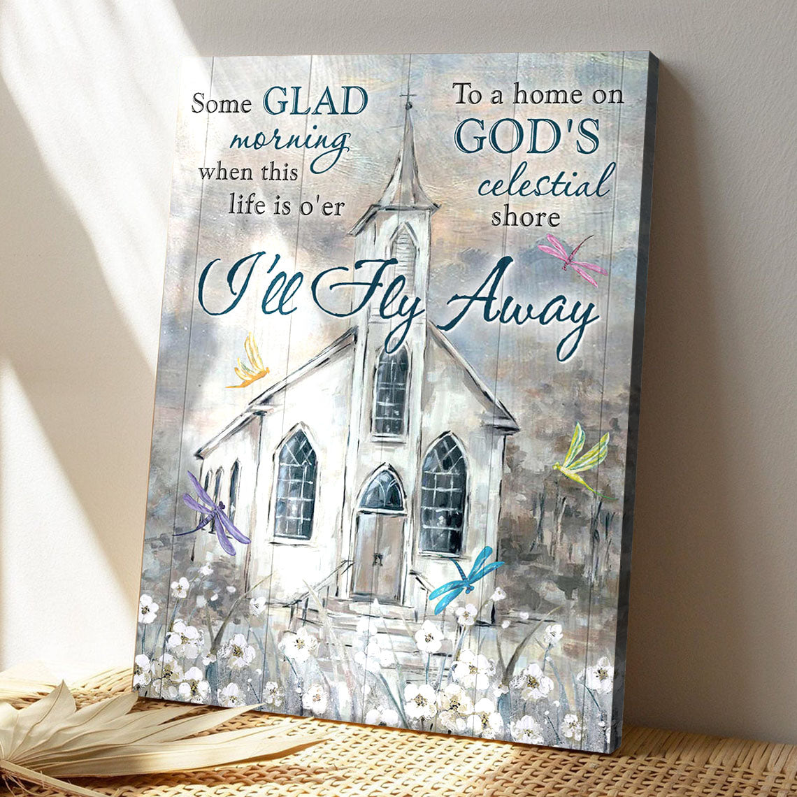 Dragonfly Canvas I’ll Fly Away - Bible Verse Canvas Wall Art - Scriptu ...