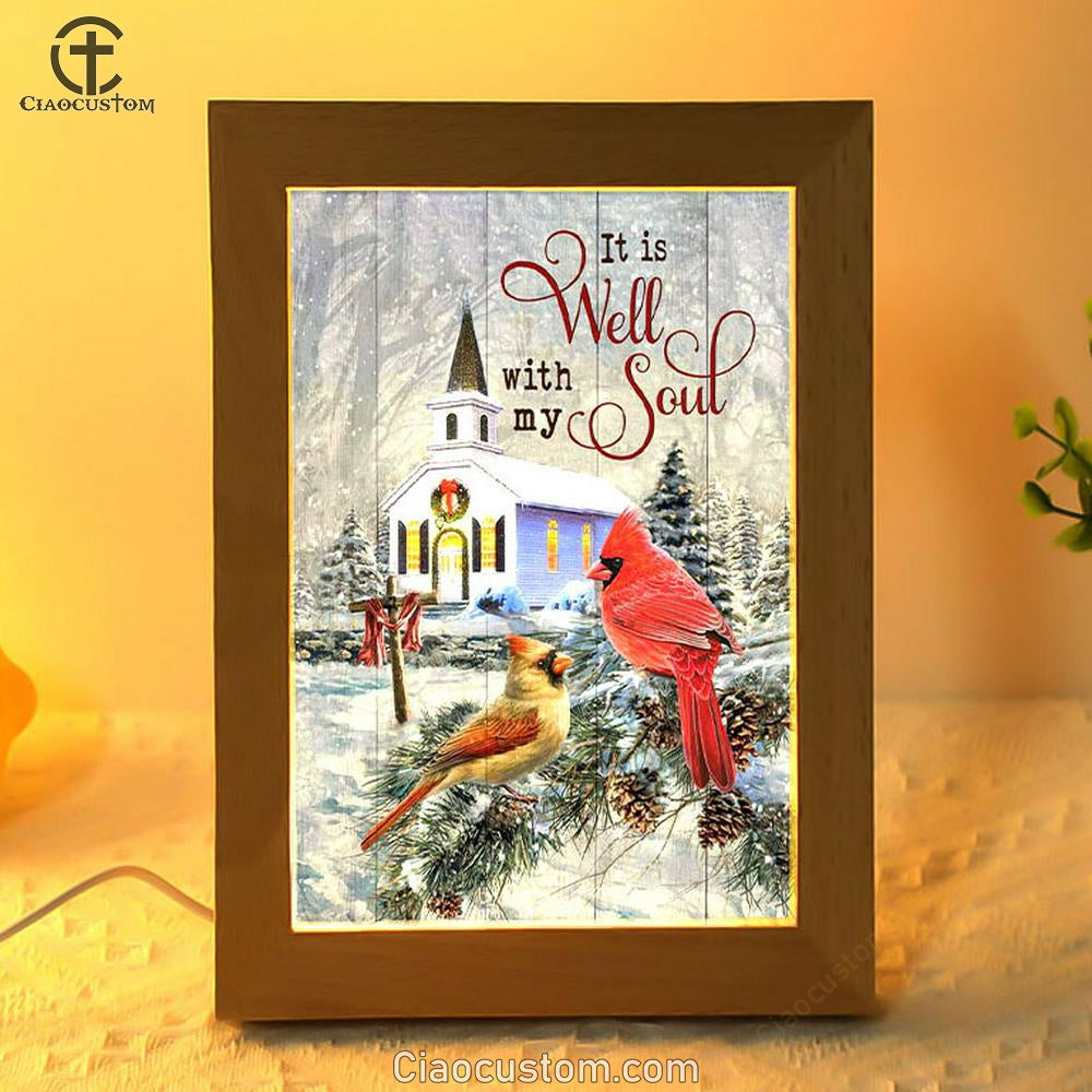 Cardinal Birds It Is Well With My Soul Christmas Frame Lamp Prints - B ...