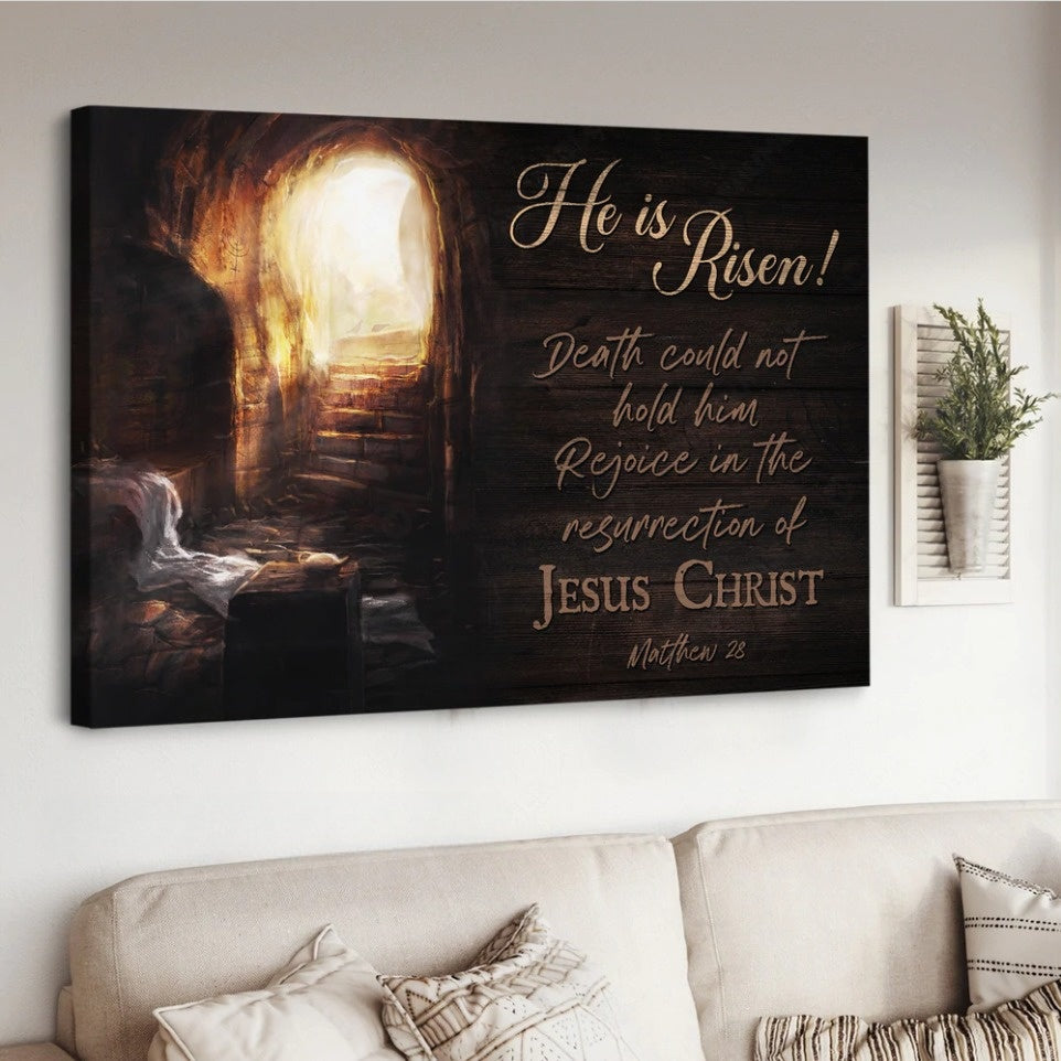 Cave Jesus Christ He Is Risen Canvas Wall Art - Jesus Canvas Pictures ...
