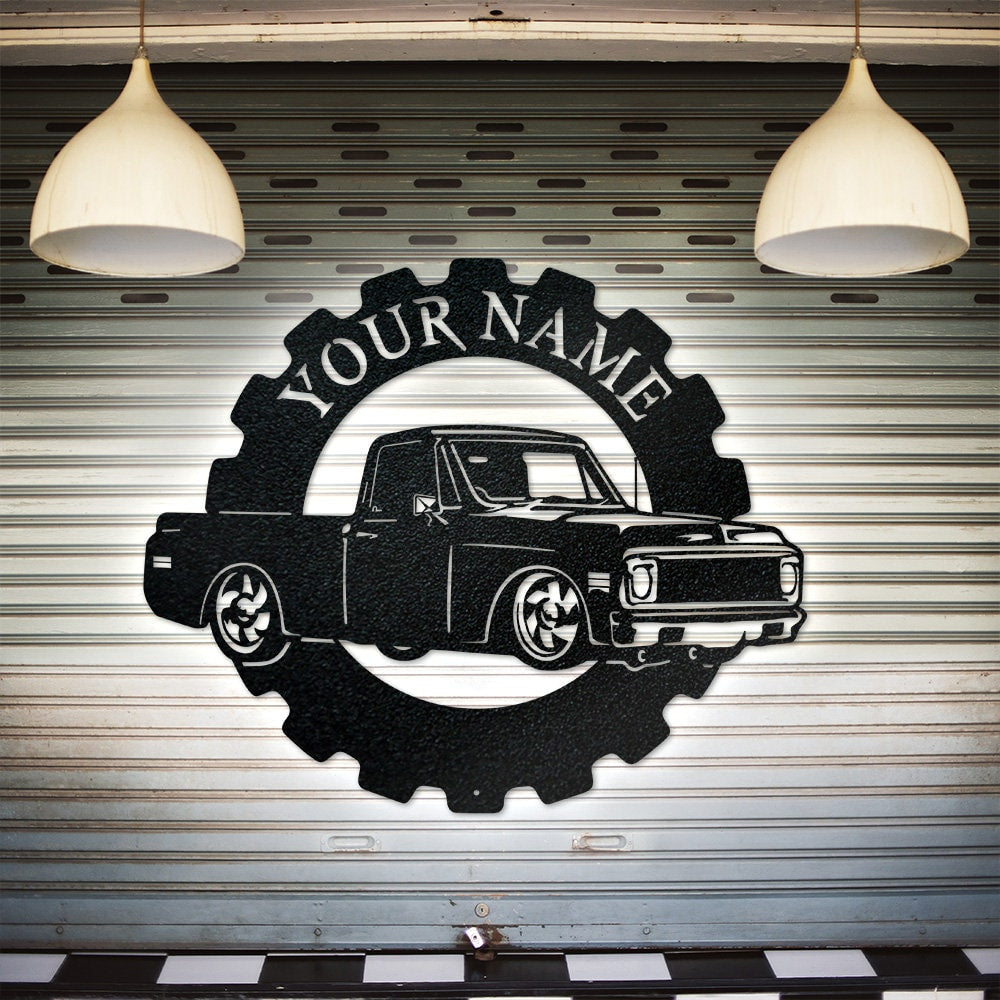 Chevy Truck Classic Car Metal Sign - Outdoor Decor Metal Wall Art - Me ...