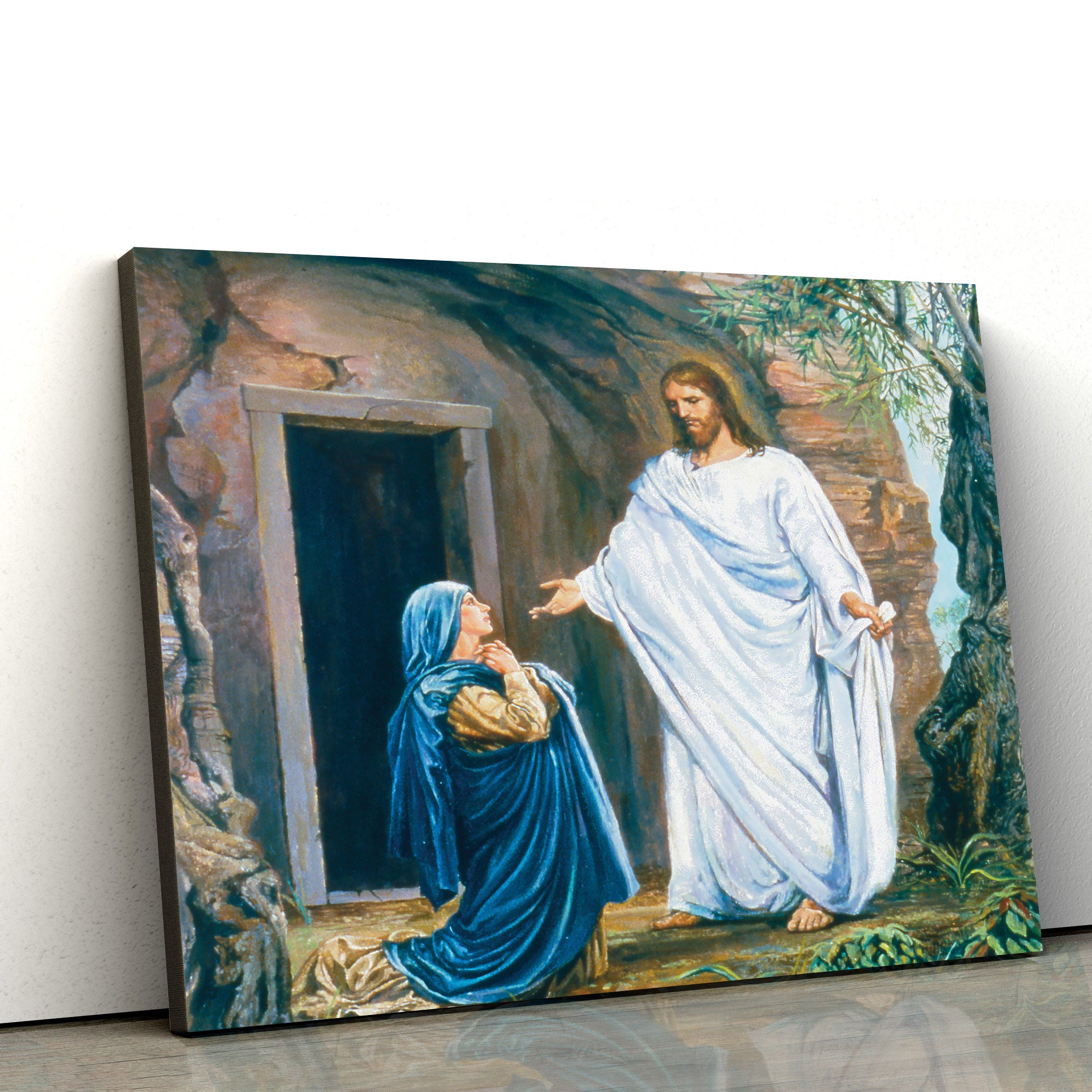 Christ And Mary At The Tomb Art Canvas Pictures - Easter Wall Art - Ch ...