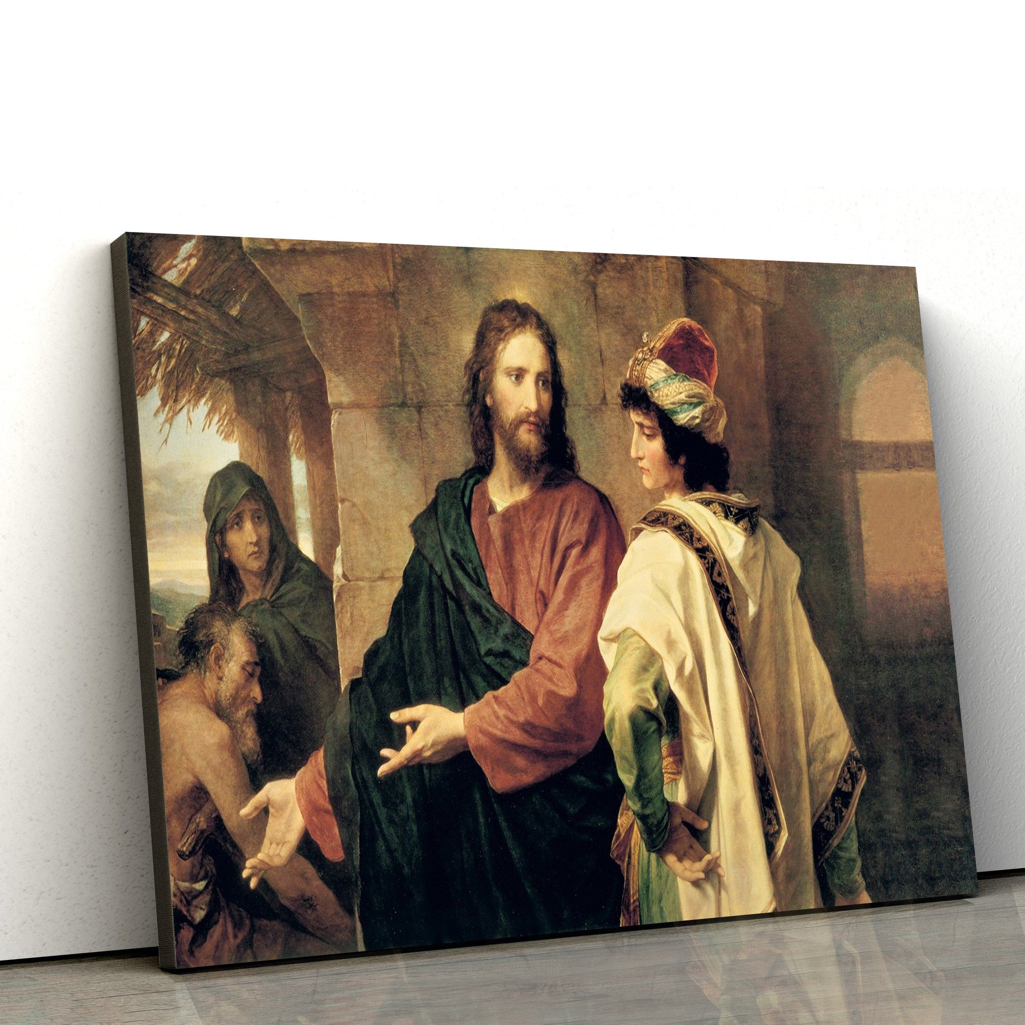 Christ And The Rich Young Ruler Canvas Wall Art - Christian Canvas Pic ...