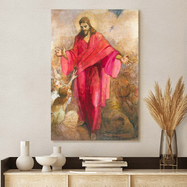 Christ In A Red Robe Canvas Wall Art - Christan Wall Decor – Ciaocustom