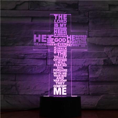 Christian Lamp Psalm 23 3D Illusion Lamp - Christian Night Light - Chr ...