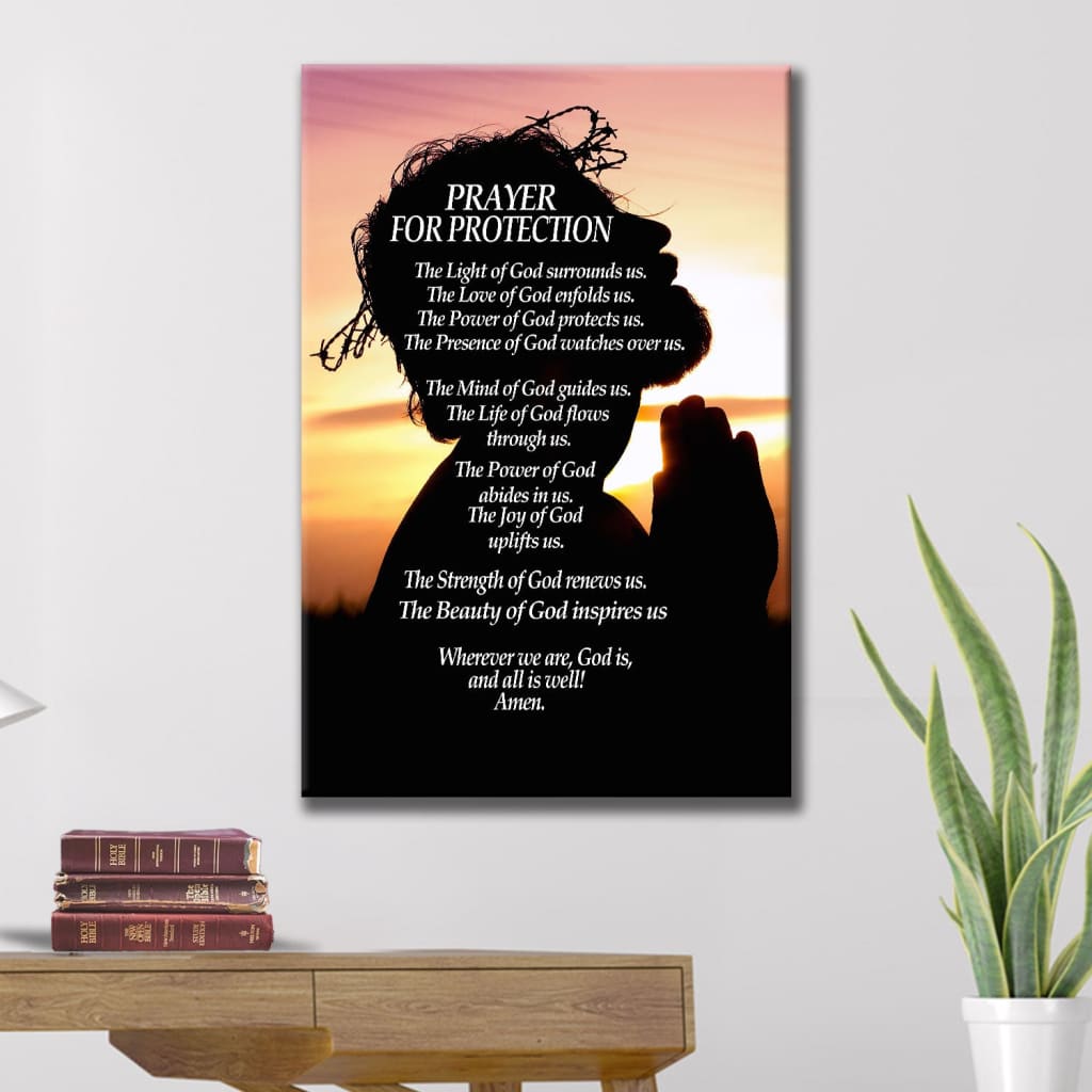 Christian Prayer For Protection Canvas Art - Bible Verse Canvas - Scri ...