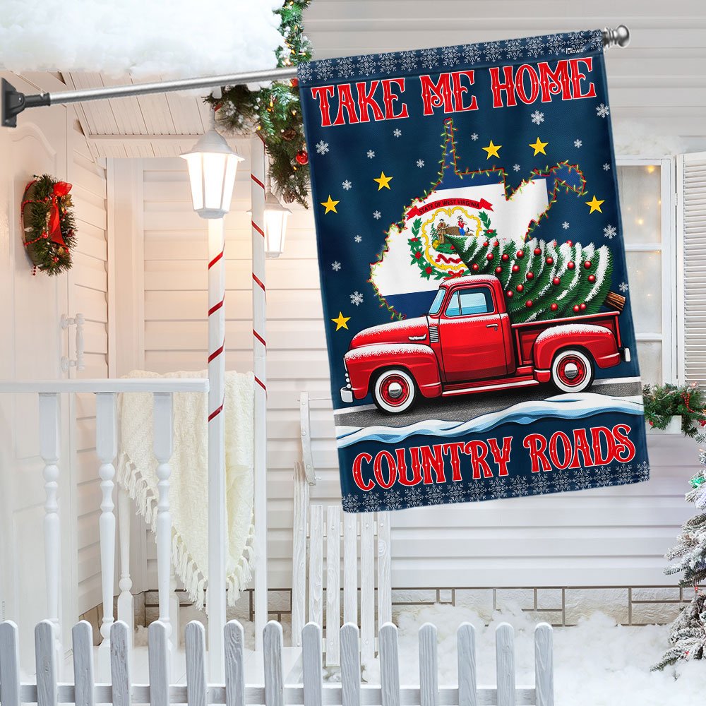 Christmas Take Me Home Country Roads West Virginia Flag - Religious Ch ...