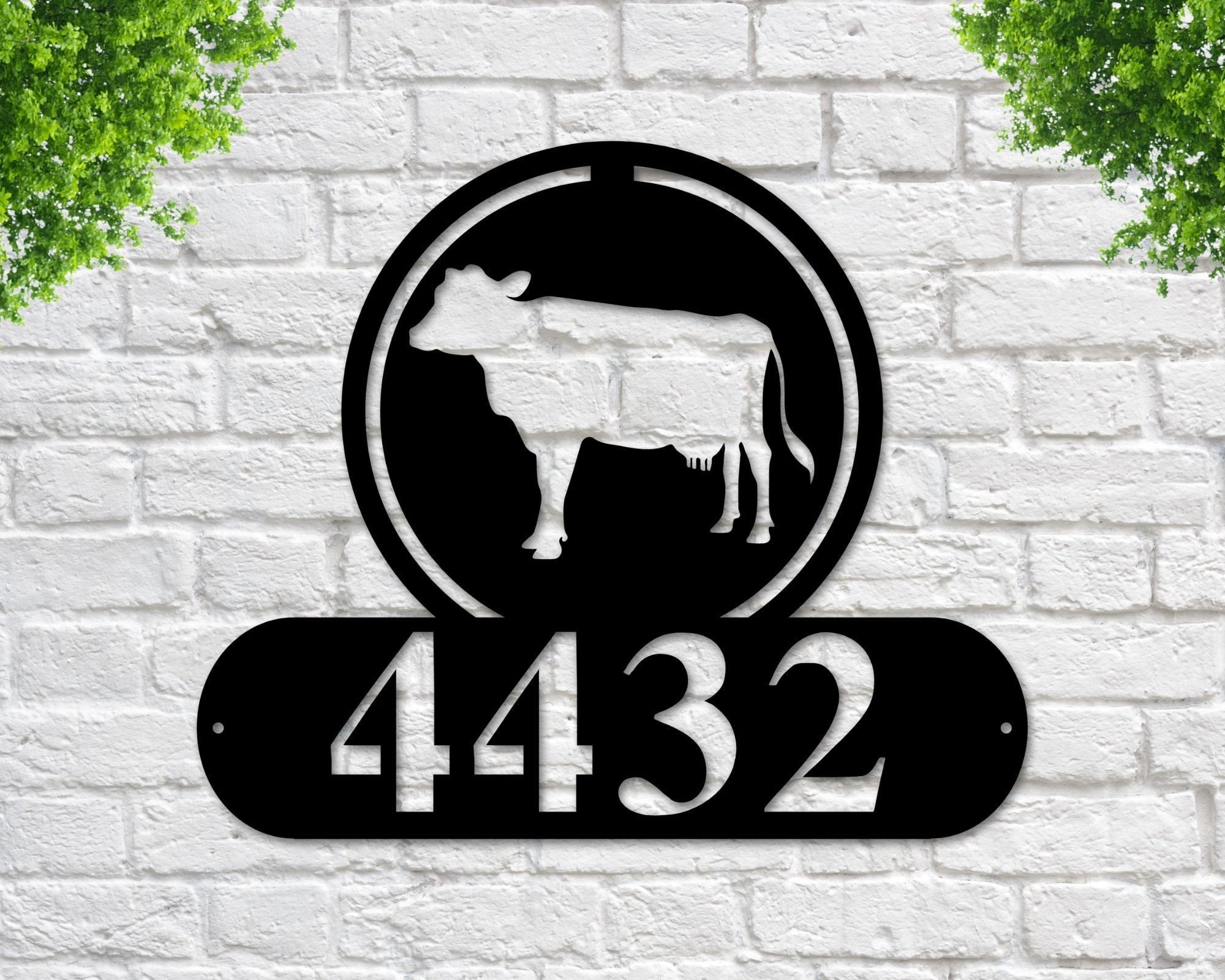 Cow Address Sign Cow Metal Sign Metal Farm Sign Cow Ranch Sign Metal C ...