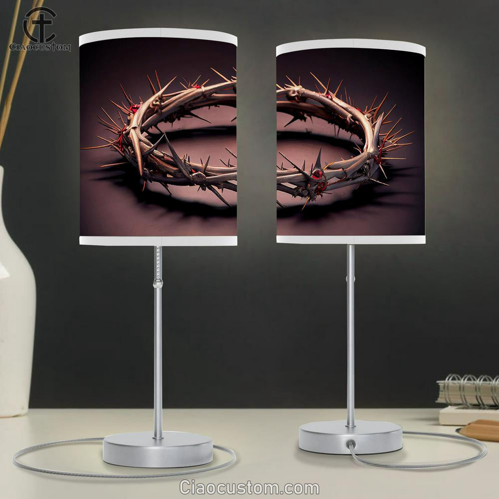 Crown Thorns Nails Symbols Christian Easter Realistic Table Lamp Pictu ...