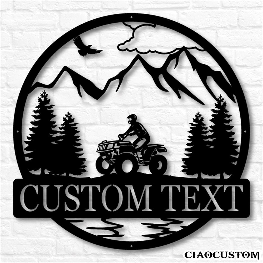 Custom ATV Outdoor Metal Sign - ATV Outdoor Monogram - Decorative Meta ...