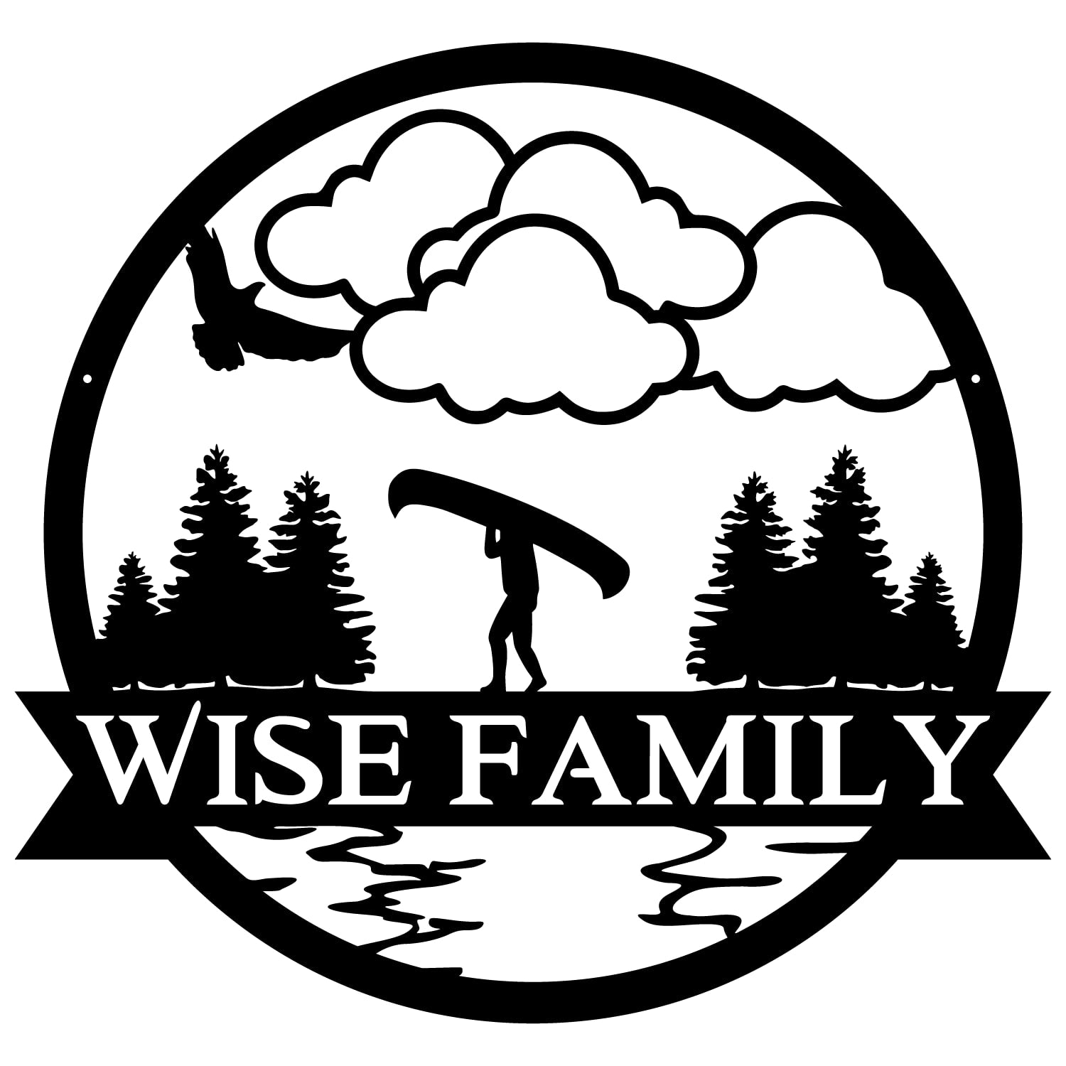 Custom Canoe Metal Sign - Wall Decor Metal Art - Metal Signs For Home ...