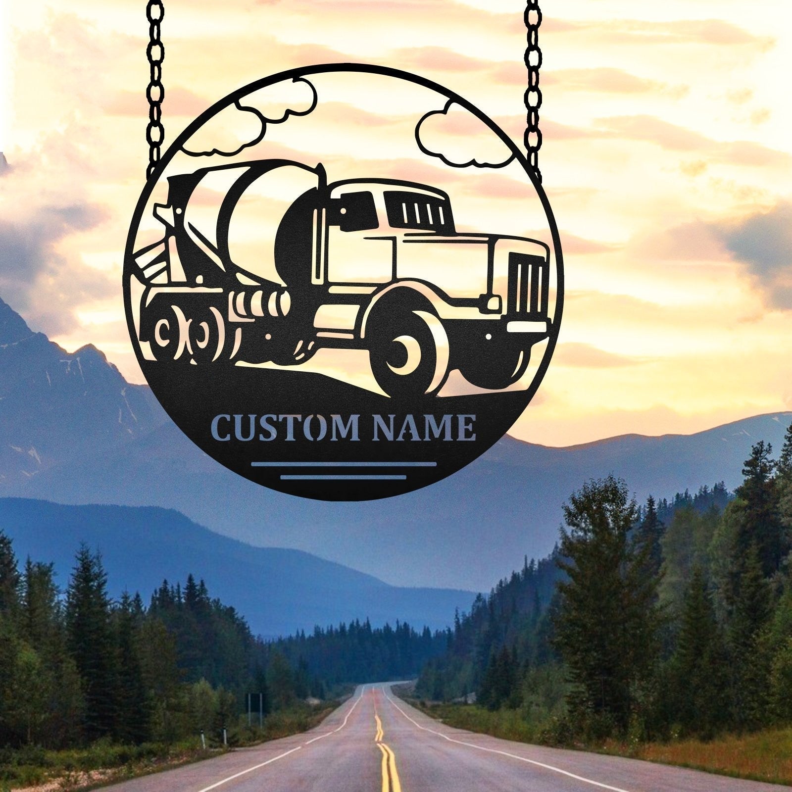 Custom Concrete Truck Big Rig Vehicle Metal Sign - Metal Decor Wall Ar ...