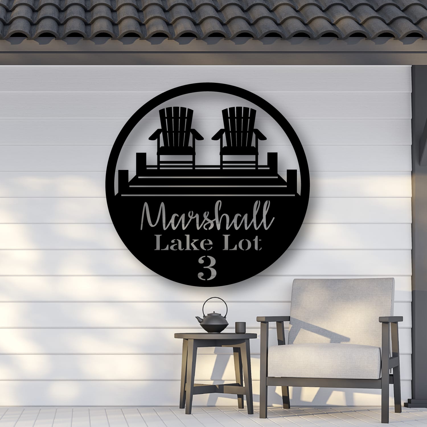 Custom Dock Metal Sign Monogram - Wall Decor Metal Art - Metal Signs F ...