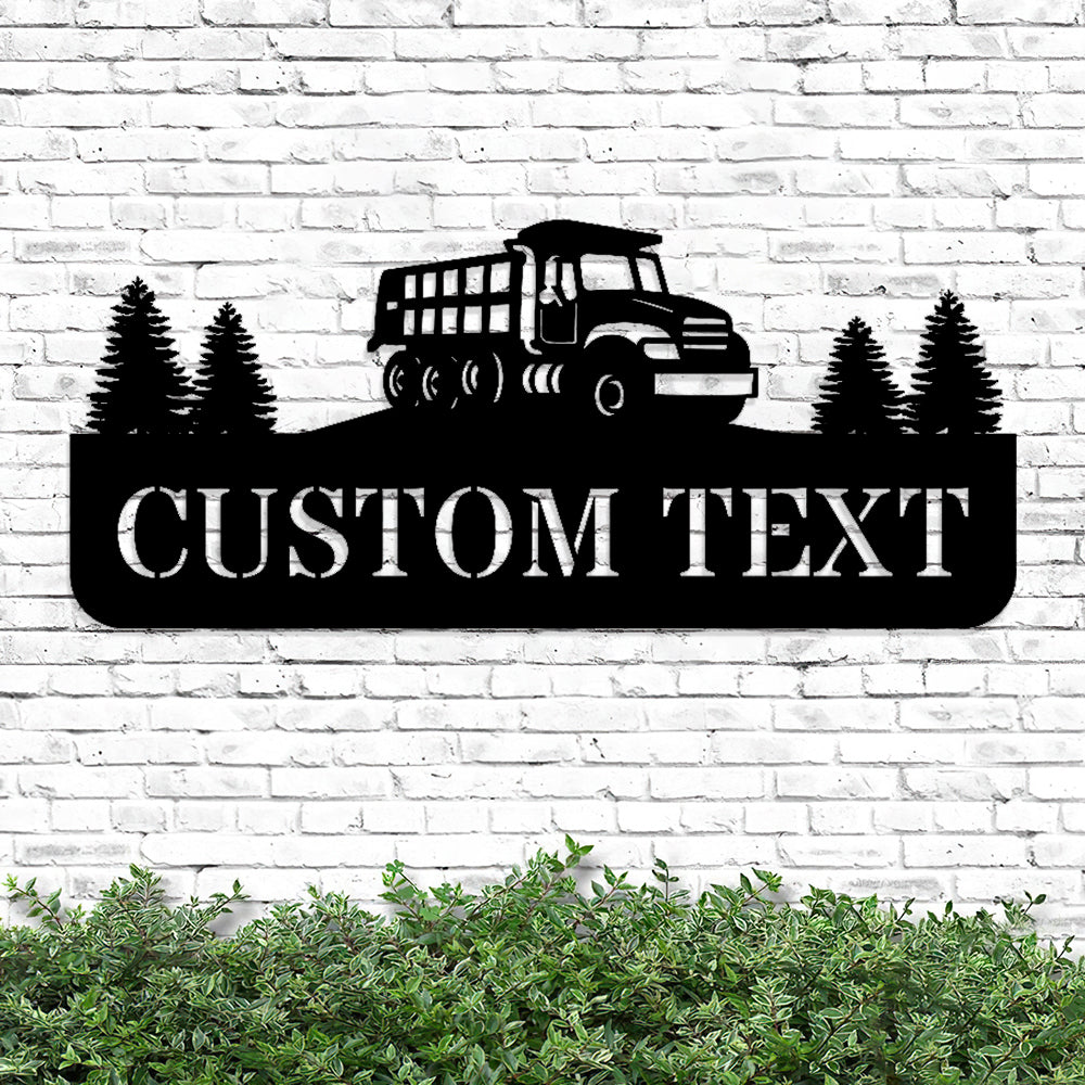 Custom Dump Truck Metal Sign - Metal Construction Signs - Heavy Equipm ...