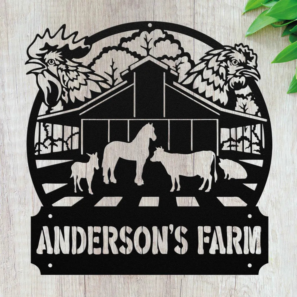 Custom Farm House Metal Wall Art - Personalized Gifts For Farmers - Fa ...