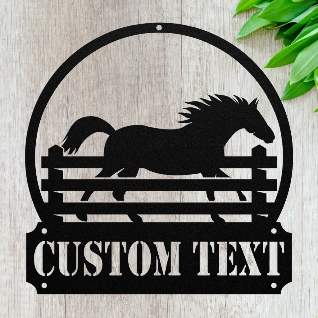 Custom Horse Metal Sign - Metal Ranch Signs For Farmhouse Decoration ...
