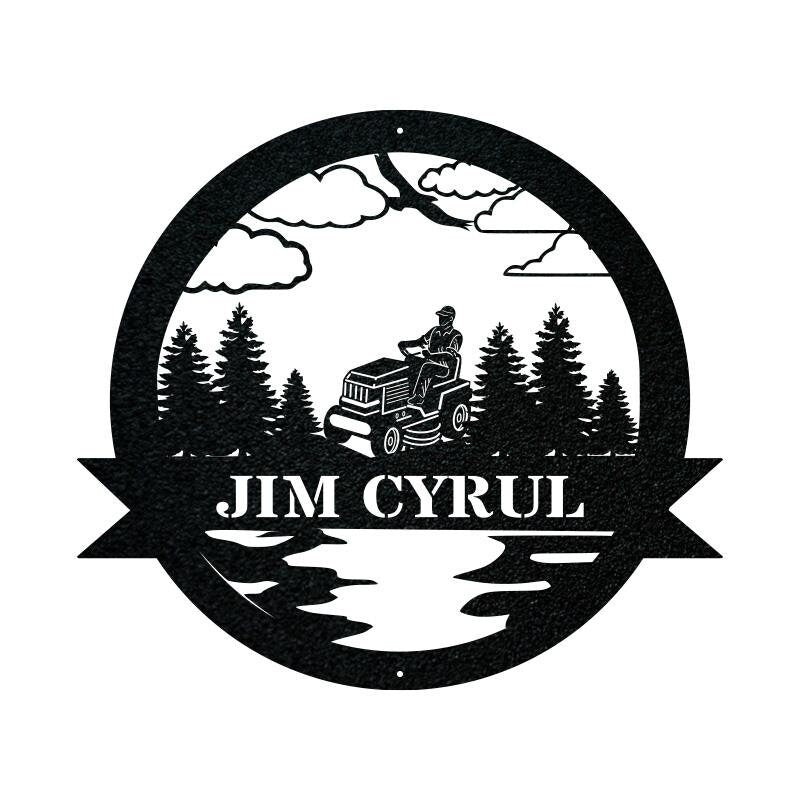 Custom Lawn Mower Metal Monogram - Outdoor Decor Metal Wall Art - Meta ...