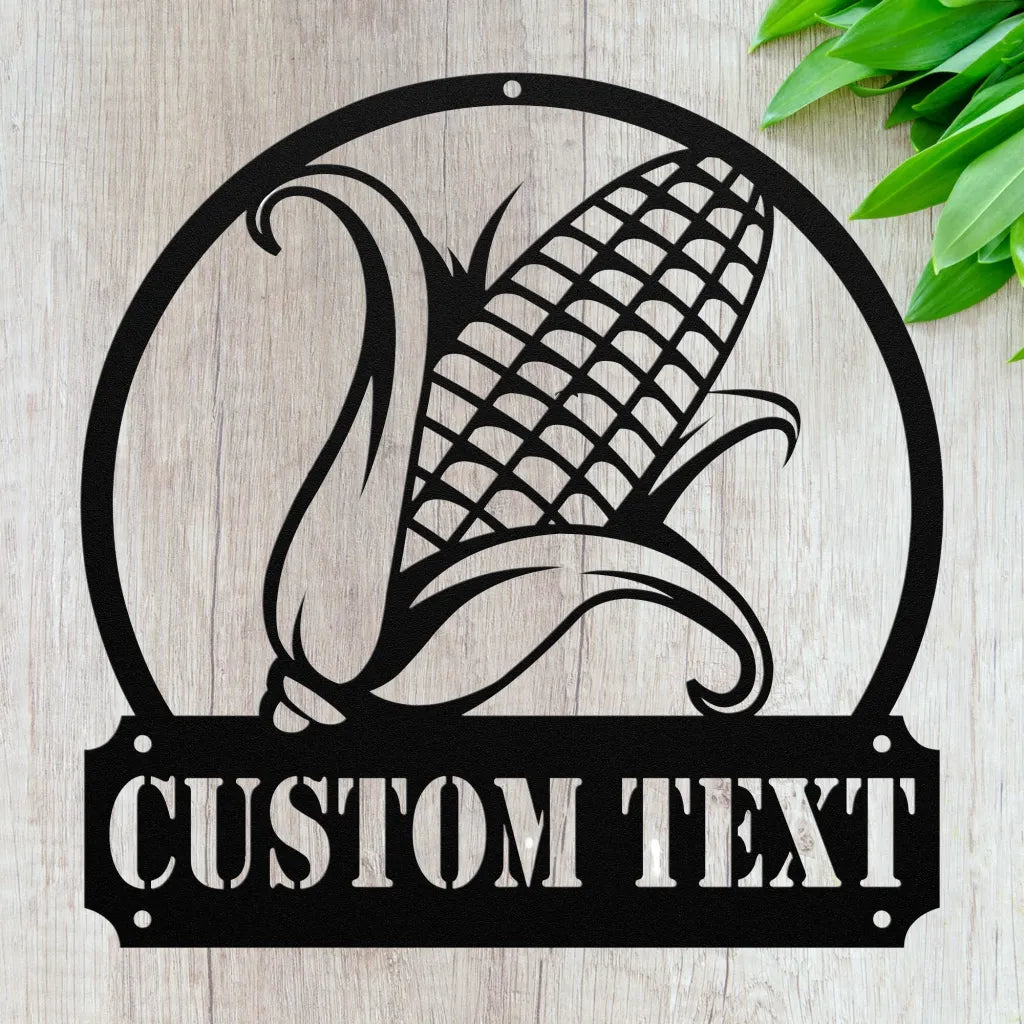 Custom Metal Corn Farm Sign - Personalized Corn Farming Wall Art - Far ...