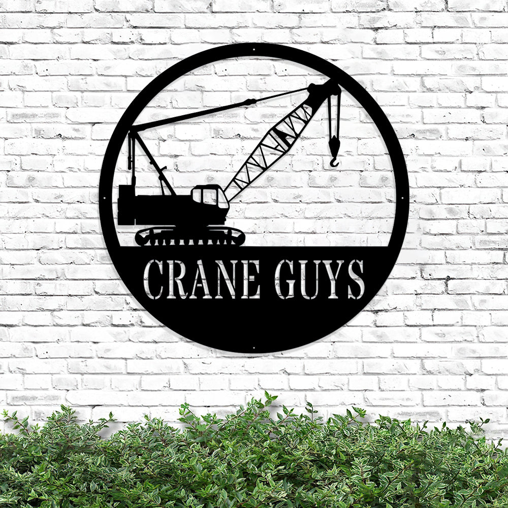 Custom Metal Crane Sign - Crane Monogram - Metal Construction Signs ...