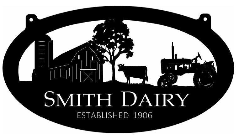 Custom Metal Dairy Farm Sign Barncowtractor Sign Customized With Your ...