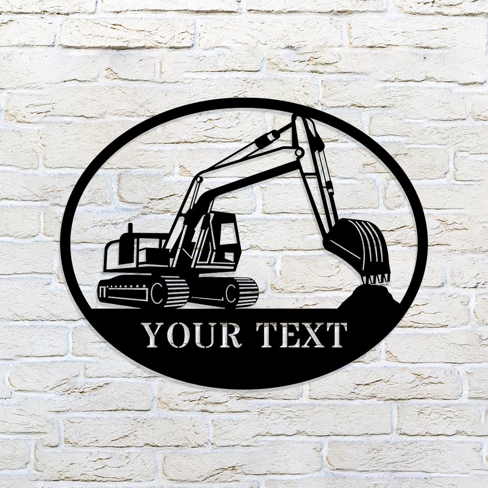 Custom Metal Excavator Sign - Excavator Monogram - Metal Construction ...
