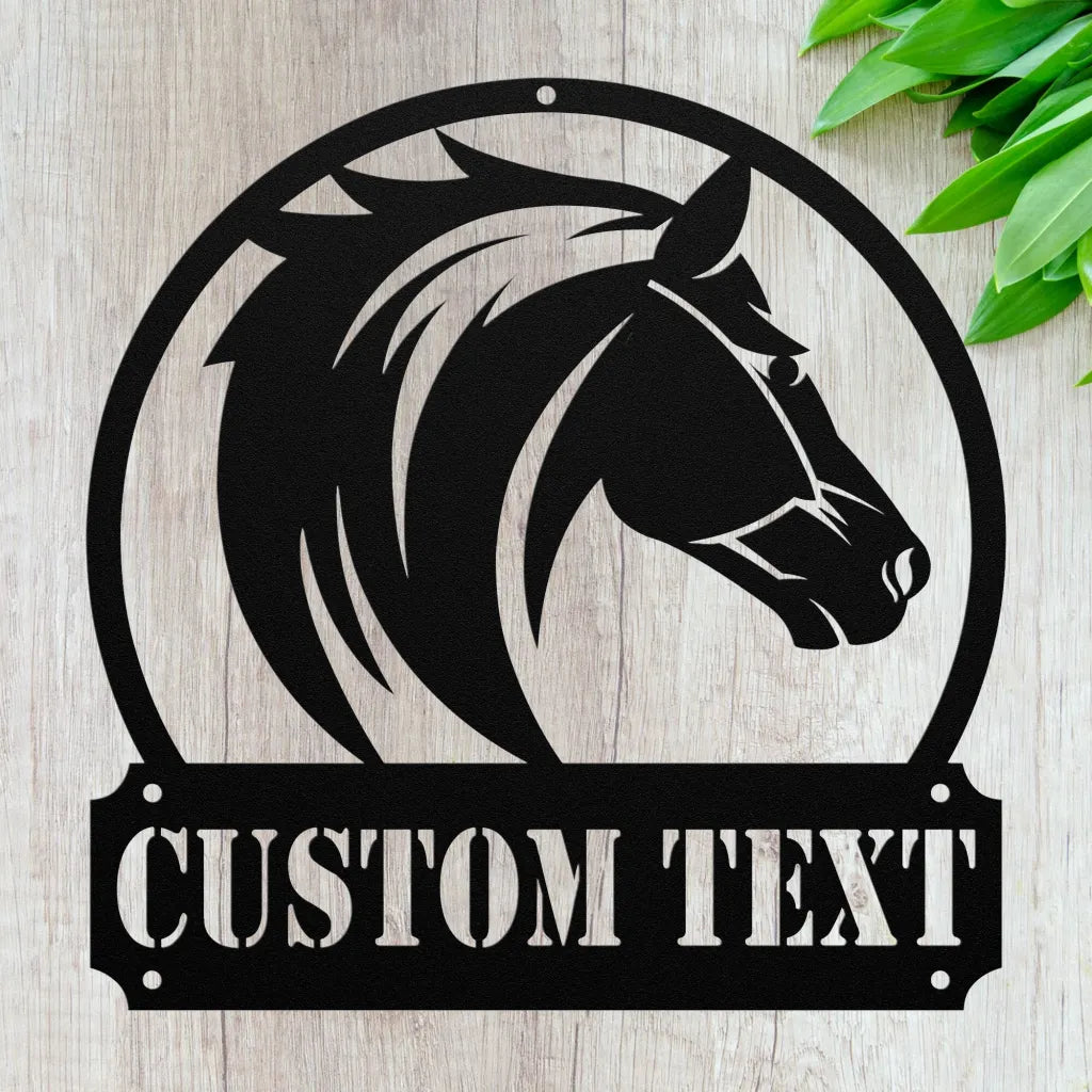 Custom Metal Horse Sign - Personalized Horses Barn Wall Art Decor - Fa ...