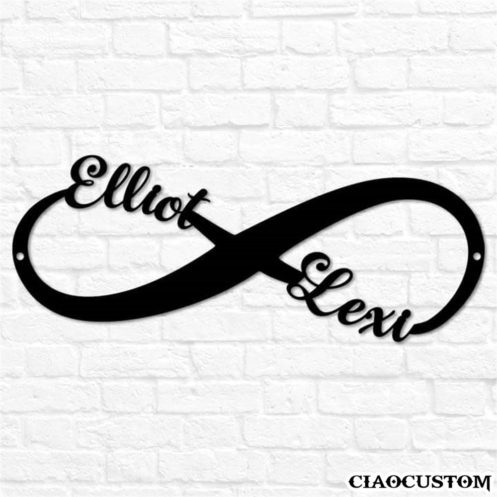 Custom Name Infinity Metal Sign - Infinity Monogram - Decorative Metal ...
