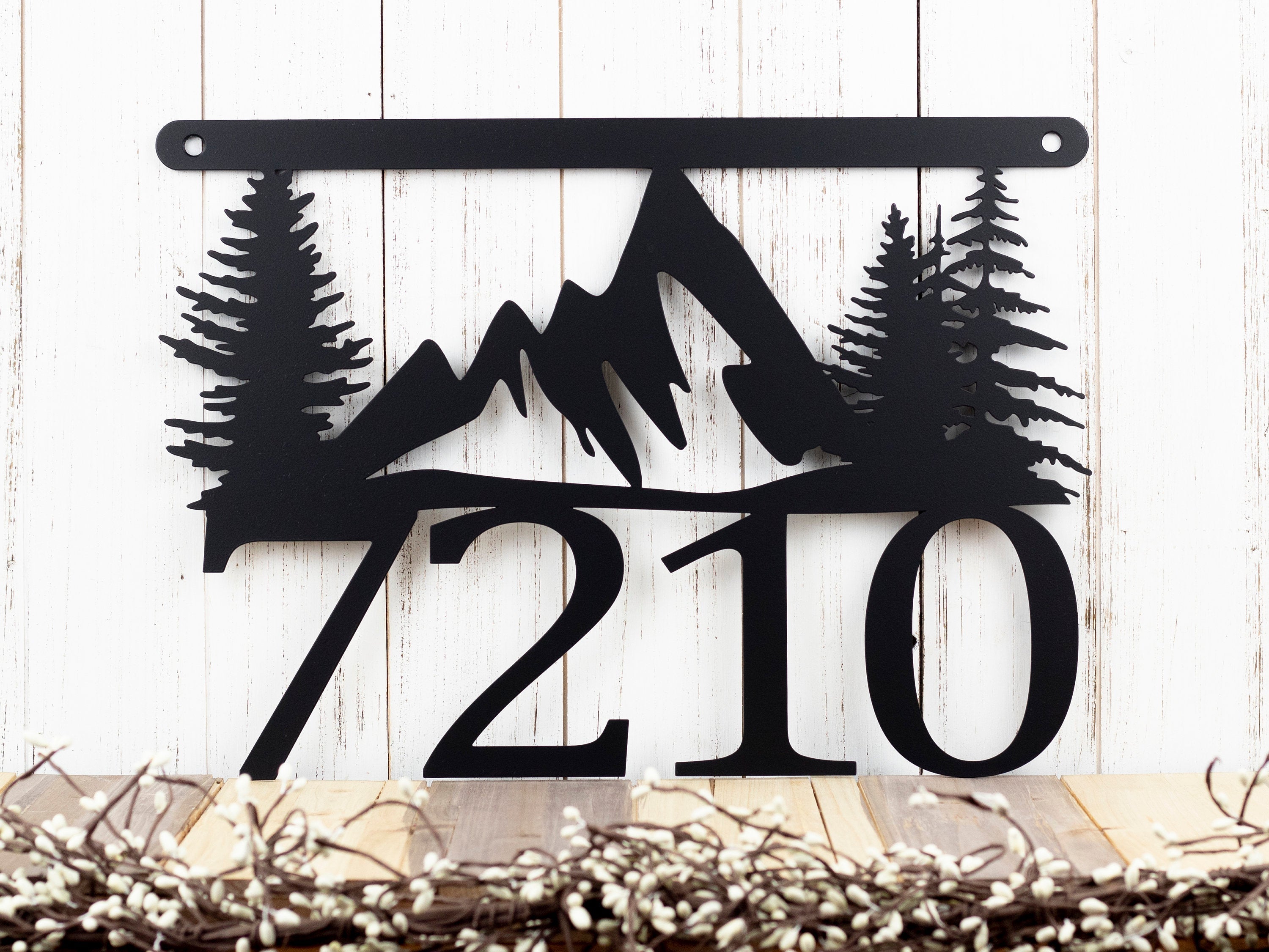 Custom Name Mountain House Number Metal Sign - Address Sign House Numb ...