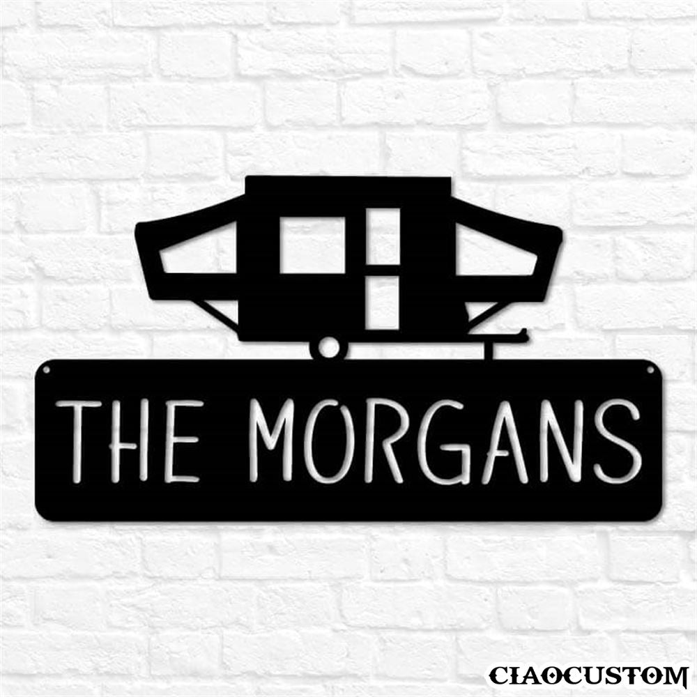 Custom Name Pop Up Camper Metal Sign - Pop Up Camper Monogram - Decora ...