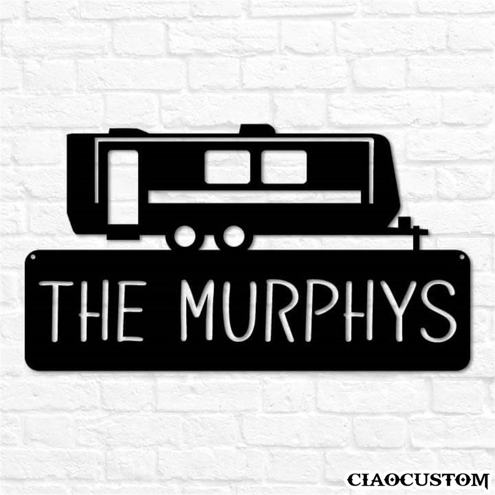 Custom Name RV Camper Metal Sign - RV Camper Monogram - Decorative Met ...
