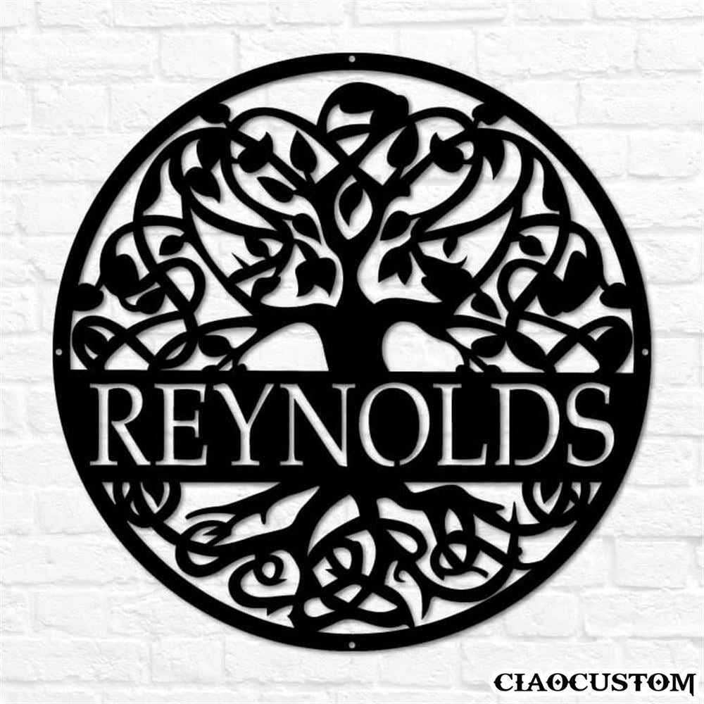 Custom Name Tree of Life Monogram - Tree Of Life Metal Wall Art - Deco ...