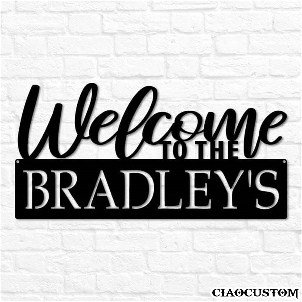 Custom Name Welcome Monogram - Metal Welcome Sign - Decorative Metal W ...